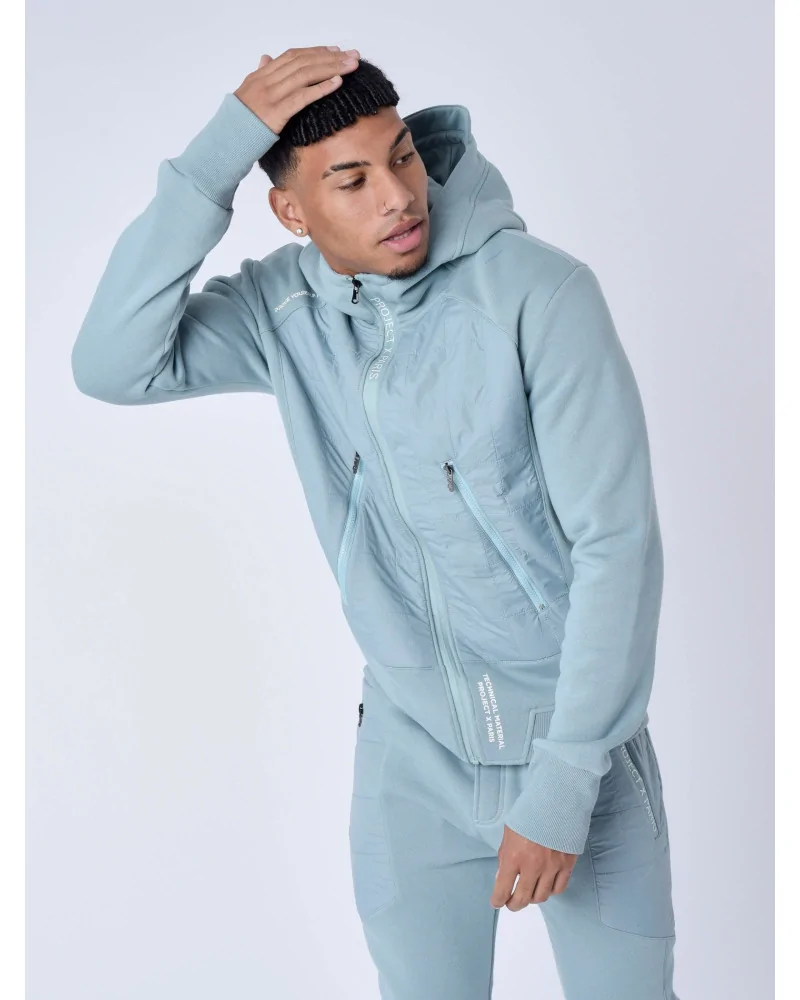 Project X Paris - Quilted Hooded Jacket - Cadet Blue | blockshops